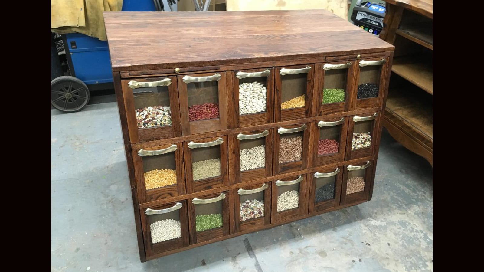 General Store 18 Drawer Oak Bean Counter 45x34x30 at Gone Farmin' Fall ...