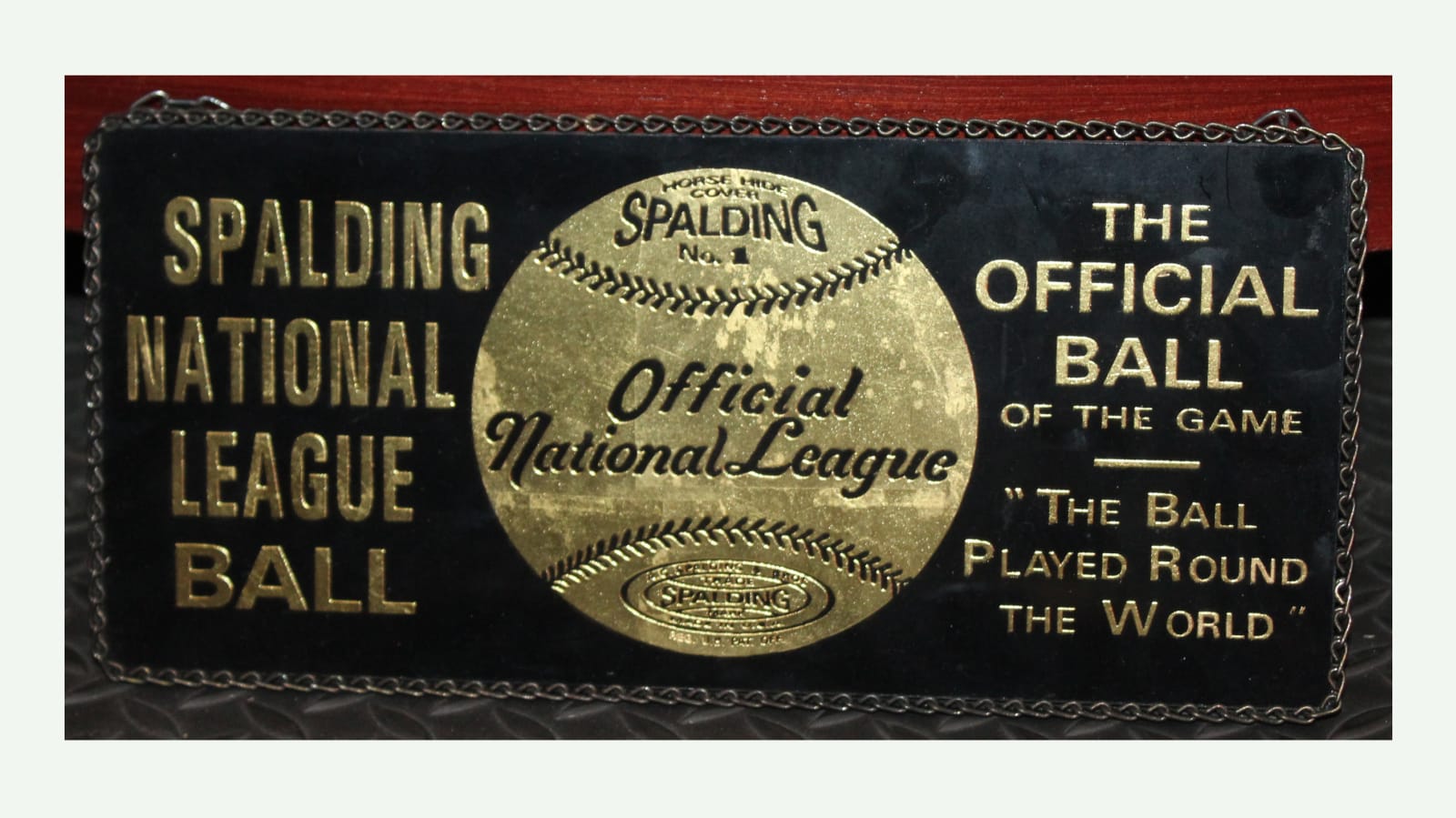 Official Spalding National League Ball Gold Leaf Plaque at Los Angeles ...