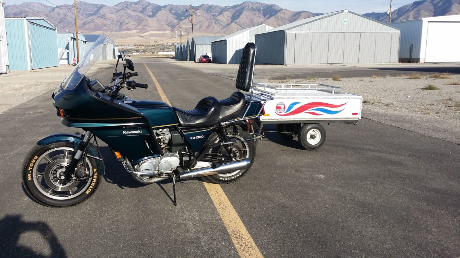 1979 Kawasaki KZ3 and Tent Trailer at Las Vegas Motorcycles 2014 as ...