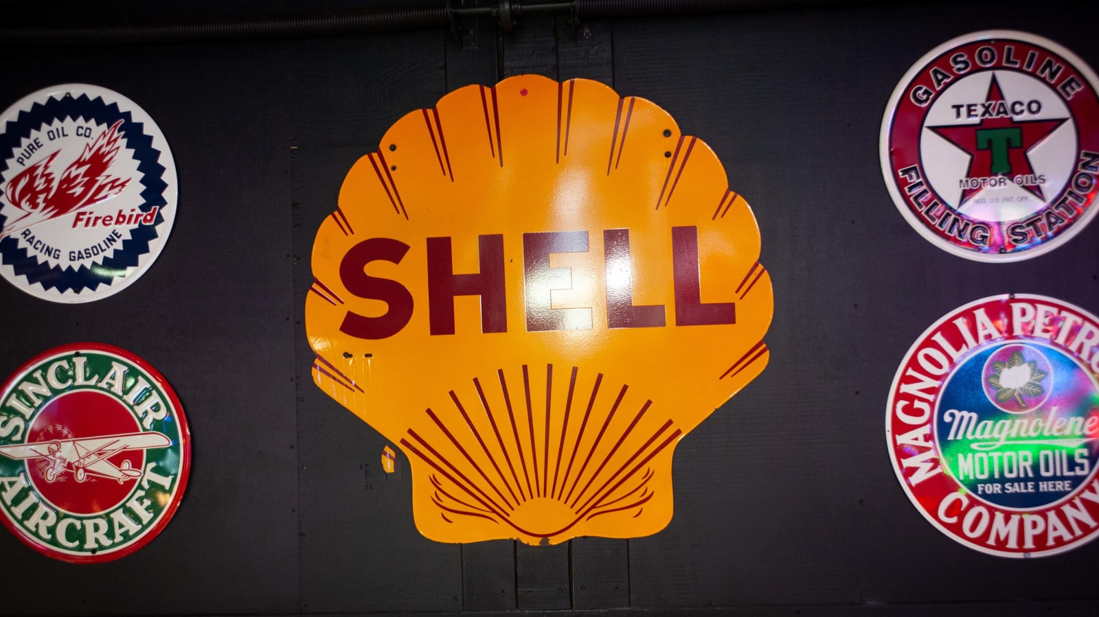 Shell Service Station Double-Sided Porcelain Sign at The Eddie Vannoy ...