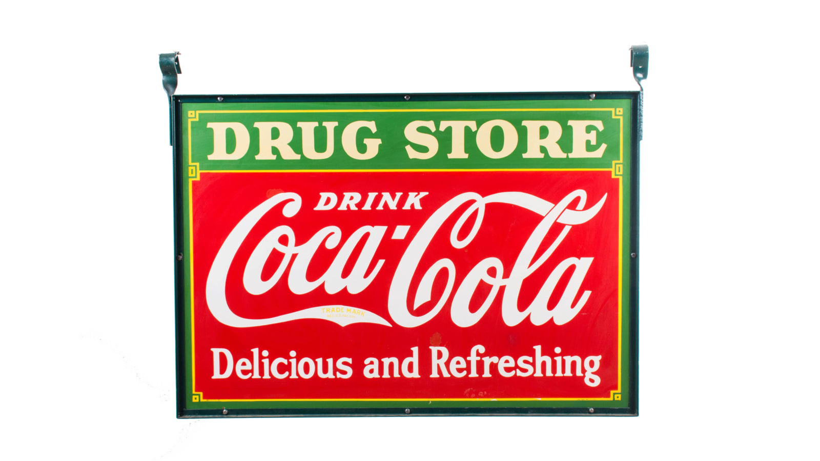 1930s Coca-Cola Double-Sided Porcelain Drug Store Sign 63x48x2 at ...