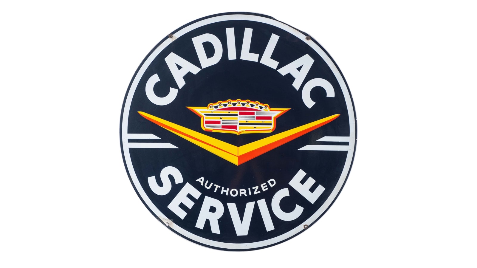 Early 1950s Original Cadillac Service Double-Sided Porcelain Sign 42-in ...