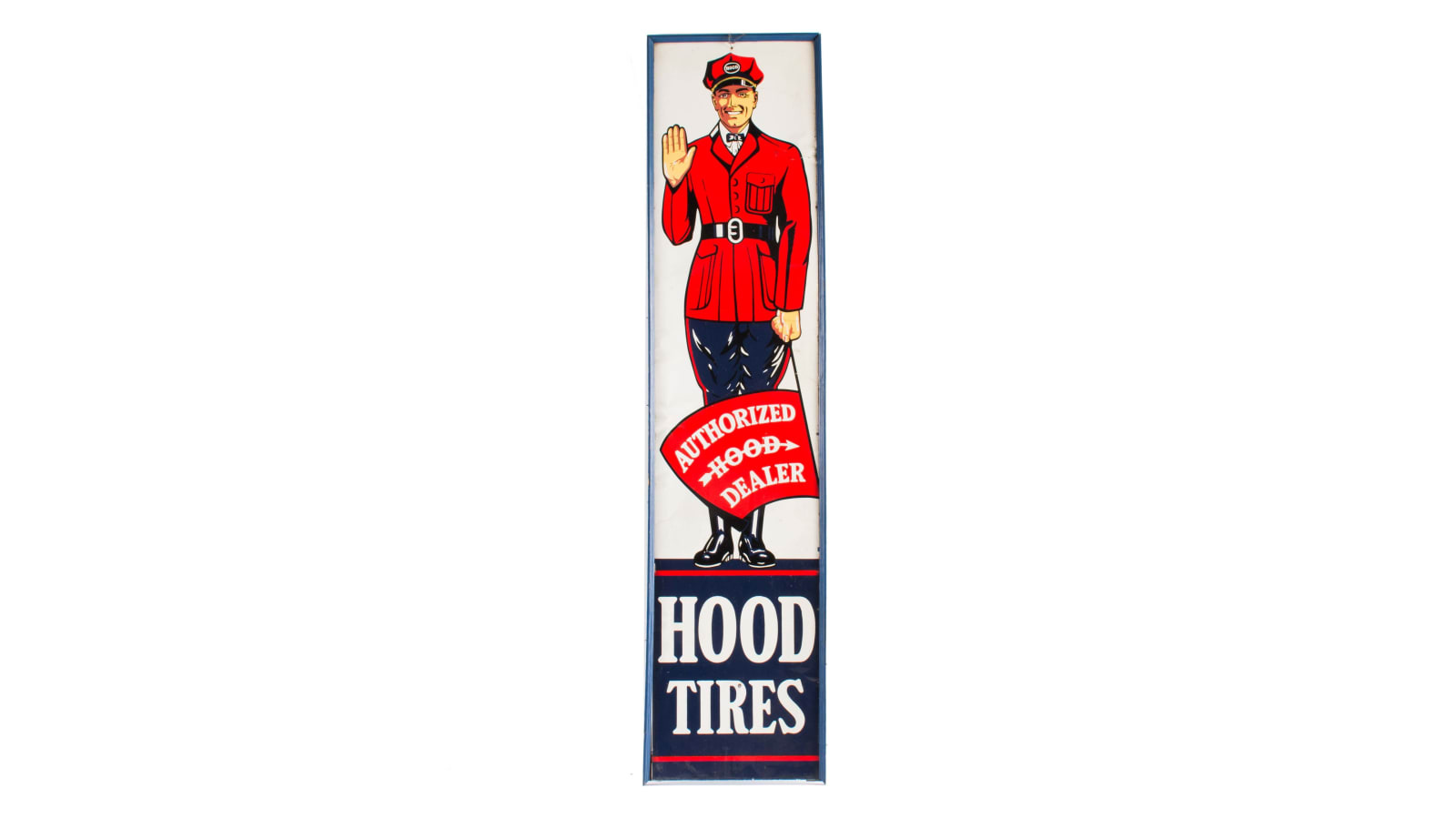 Vintage 1930s Hood Tire Dealer Vertical Tin Sign 78x19 at Harrisburg ...