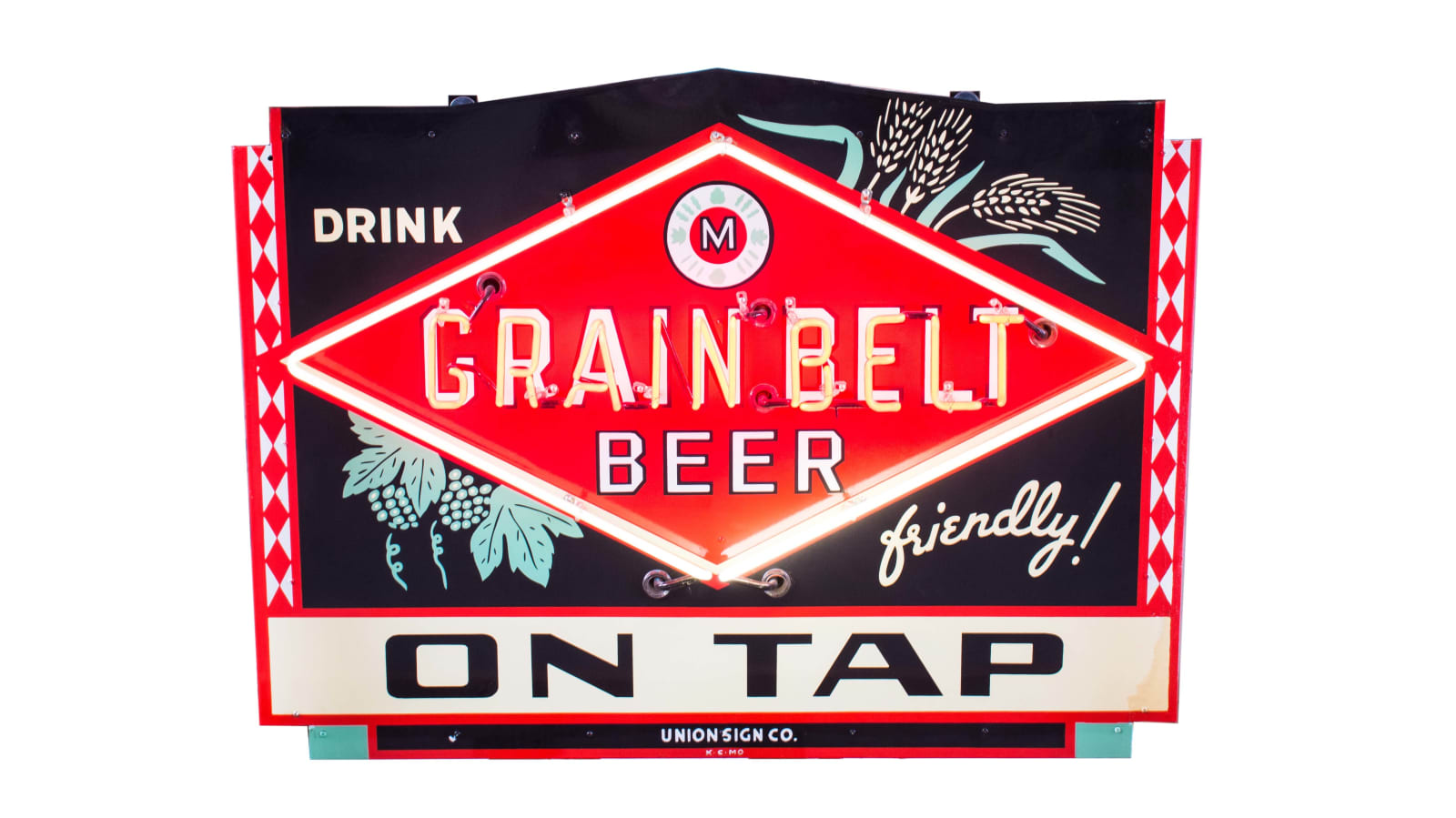 1950s Grainbelt Beer Porcelain Neon Sign 48x36x11 at Harrisburg Road ...