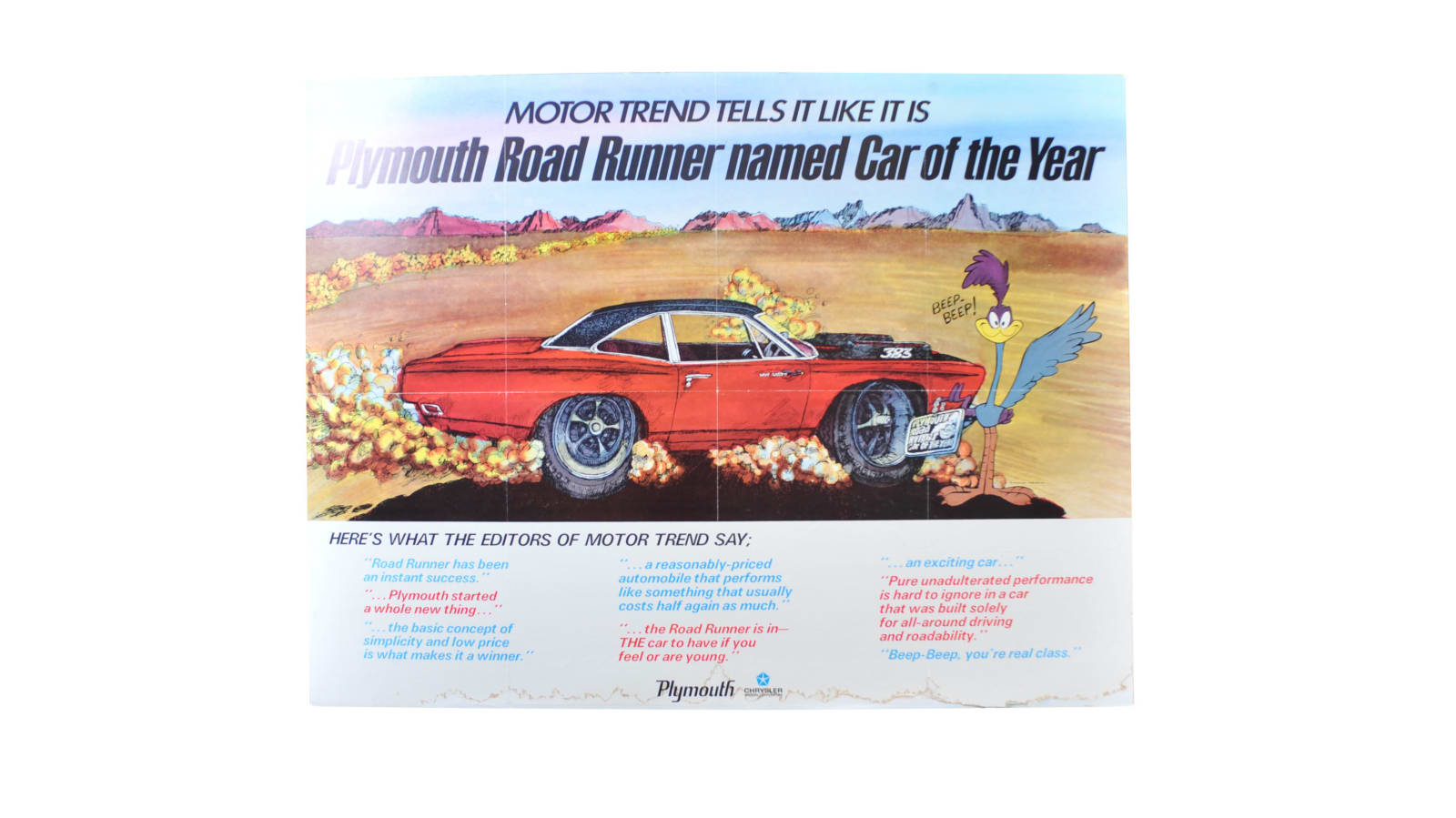 Plymouth Road Runner Car Of The Year, 38x50 at Indy Road Art 2019 as ...