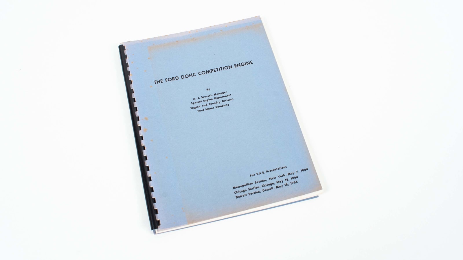 1964 Ford DOHC Indy Engine SAE Book at Indy Road Art 2020 as P217 ...