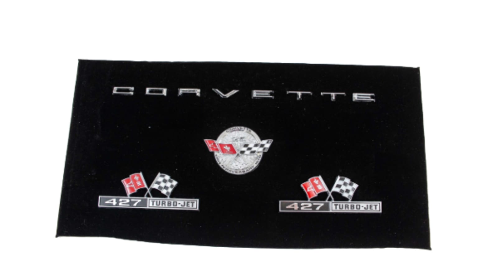 427 Turbo-Jet And Corvette Car Emblems at Indy Road Art 2021 as B250 ...