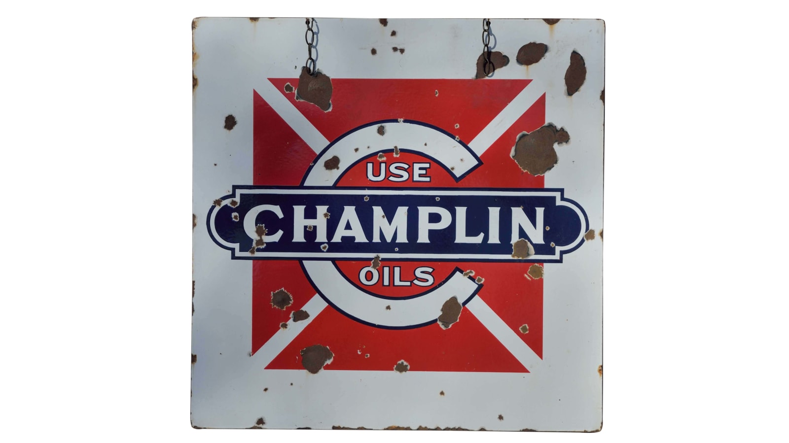 Champlin Oils Double-Sided Porcelain Sign at Indy Road Art 2021 as N52 ...