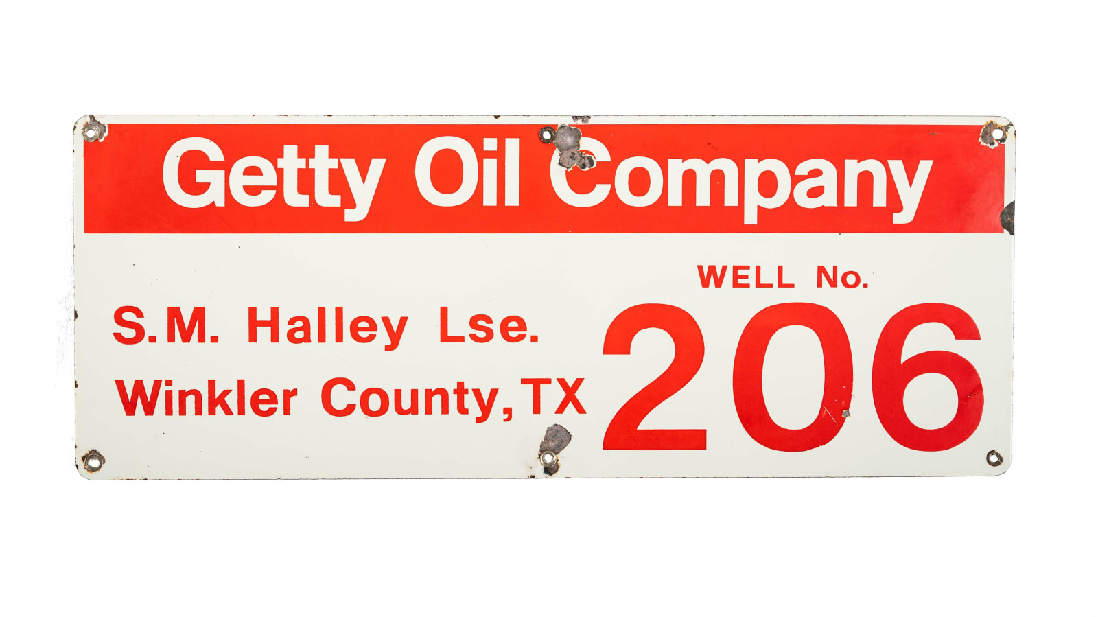 Getty Oil Company Single-Sided Porcelain Sign at Indy Road Art 2022 as ...