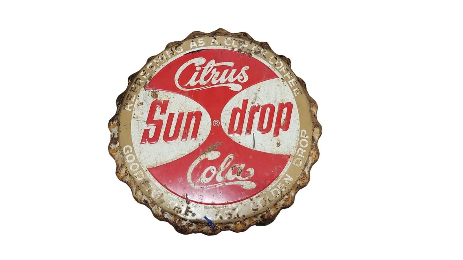 Citrus Sun Drop Cola Single-Sided Tin Button Sign at Indy Road Art 2022 ...