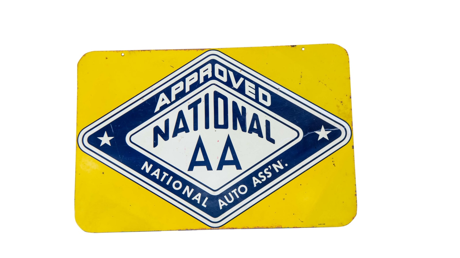 National AA Double-Sided Tin Sign at Indy Road Art 2022 as E344 - Mecum ...