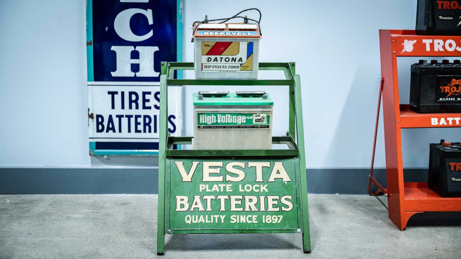 Vesta Batteries Display Rack and Batteries at The World’s Largest Road ...