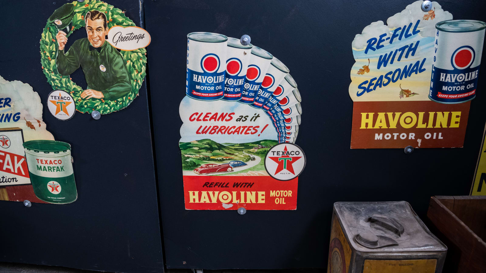 Texaco Havoline Motor Oil Single-Sided Die-Cut Cardboard Sign at The ...
