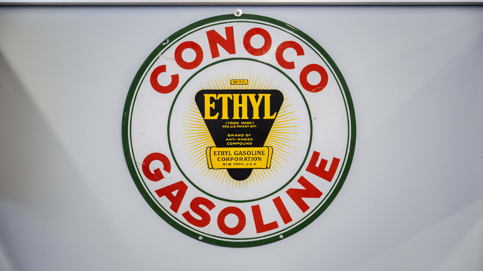 Conoco Gasoline with Ethyl Double-Sided Porcelain Sign at The World’s ...
