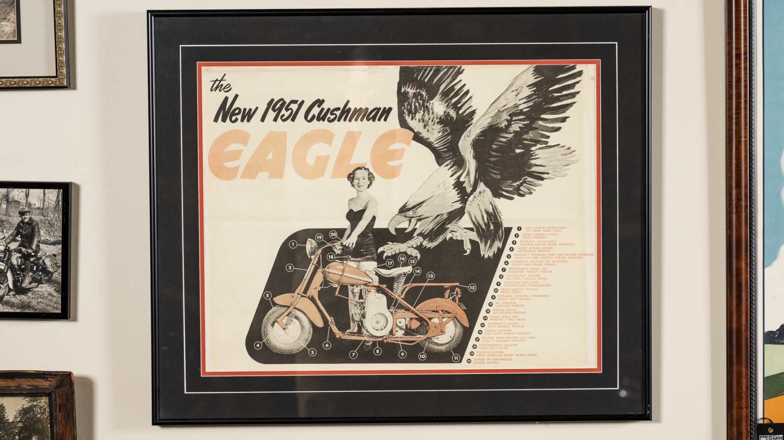 New 1951 Cushman Eagle Framed Advertisement at From the John Parham ...