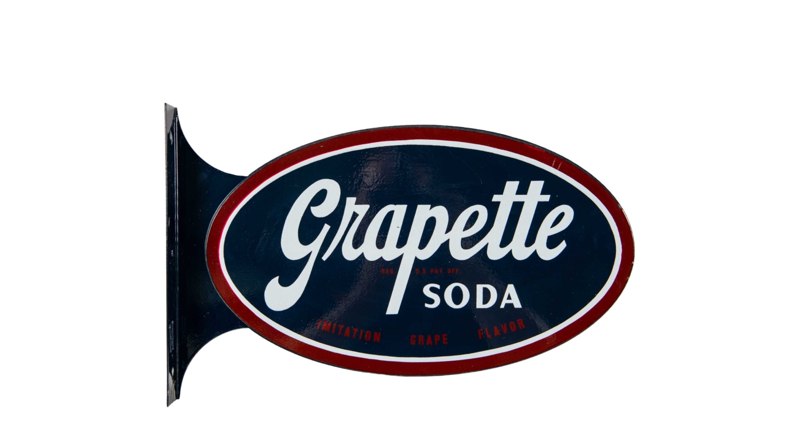 Grapette Soda Porcelain Flange Sign at Dallas 2023 as Z108 - Mecum Auctions