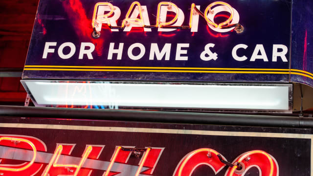 1950s Motorola Radio Double-Sided Porcelain Bullnose Neon Sign at ...