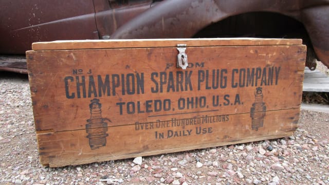 1930s Champion Spark Plugs Dealer Delivery Crate at Gone Farmin' Spring ...