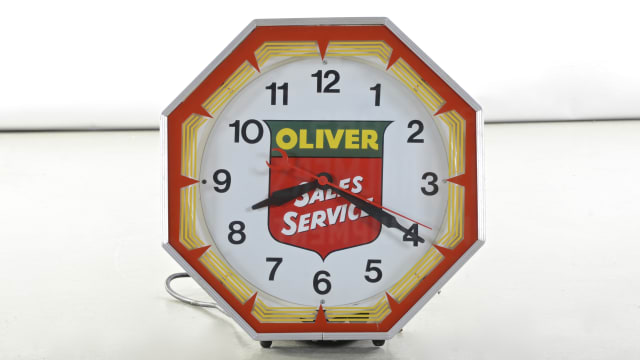 Oliver Sales Service Neon Clock 18x18x6 at Charles Schneider Collection ...