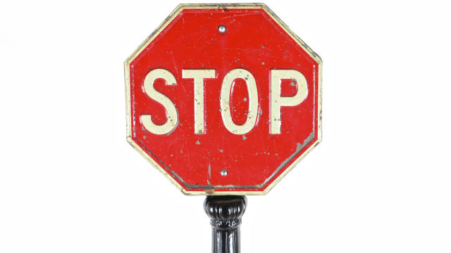 Double Sided Stop Sign On Vintage Ornate Pole 24x98x16 at Charles ...