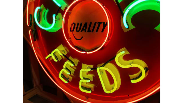 Critic Feeds Single-Sided Tin Neon Sign at Gone Farmin' Fall Premier ...