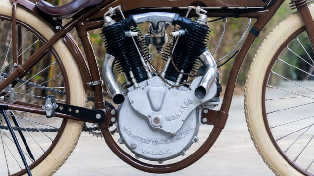 1914 Monarch Twin Racer at Las Vegas Motorcycles June 2018 as S174 ...