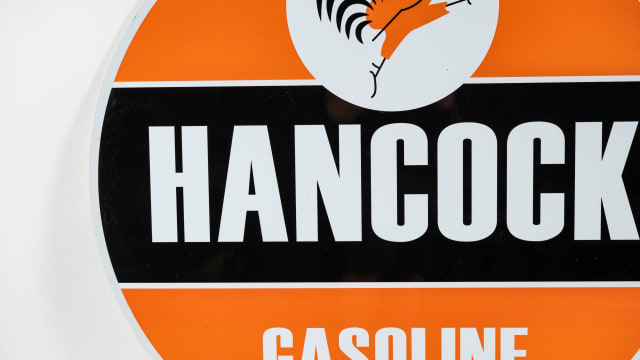 Hancock Gasoline Single-Sided Tin Sign at Harrisburg 2022 as Z333 ...