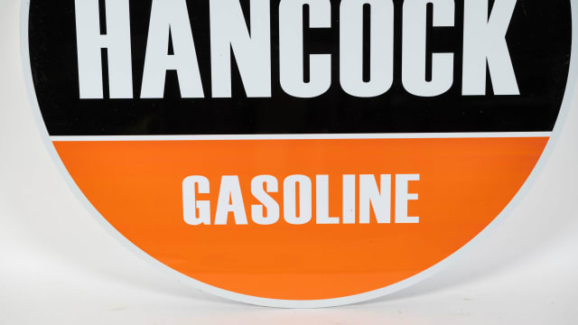 Hancock Gasoline Single-Sided Tin Sign at Harrisburg 2022 as Z333 ...