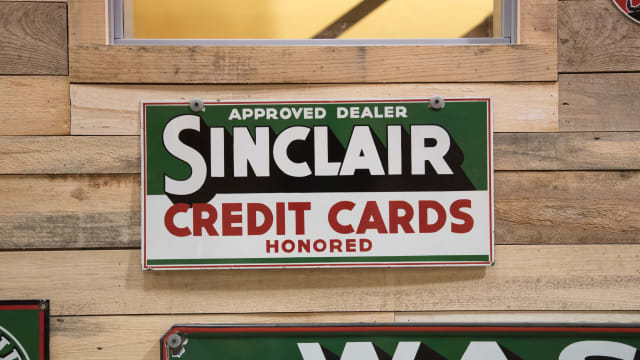 Sinclair Credit Cards Honored Sign DSP 28x13.5 at The Road Art ...