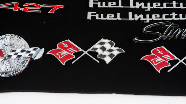 427 Turbo Jet, 427, Corvette Stingray Emblems at Indy Road Art 2021 as ...