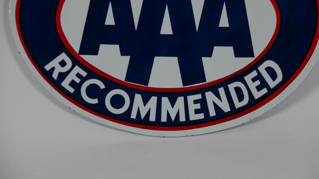 AAA Double-Sided Tin Sign at Indy Road Art 2022 as B80 - Mecum Auctions