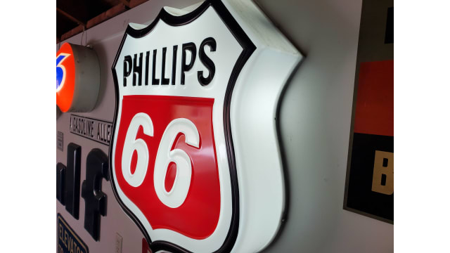 1990s Phillips 66 Single-Sided Embossed Plastic Light-Up Sign at Indy ...