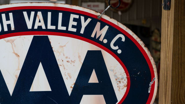 AAA Double-Sided Porcelain Hanging Sign at Indy Road Art 2022 as E59 ...