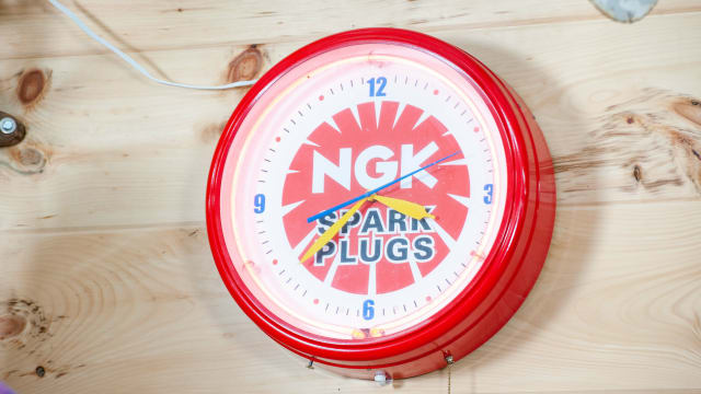 NGK Spark Plugs Light-Up Neon Clock at Indy Road Art 2022 as E279 ...