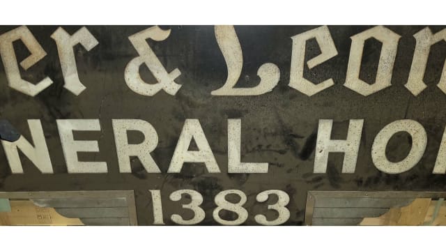 Reger and Leonard Funeral Home Single-Sided Crimped Metal Sign at Indy ...