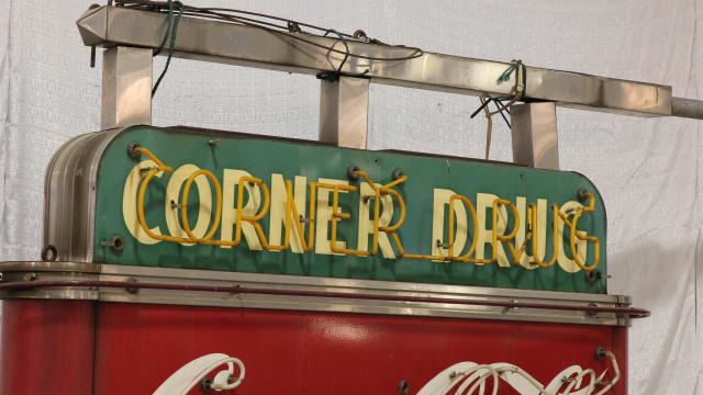 Coca-Cola Corner Drug Prescriptions 84x65x17 at The Walker Sign ...