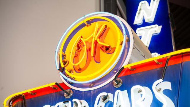 Ok Used Cars Chevrolet Double-Sided Porcelain Neon Rotator Sign at The ...