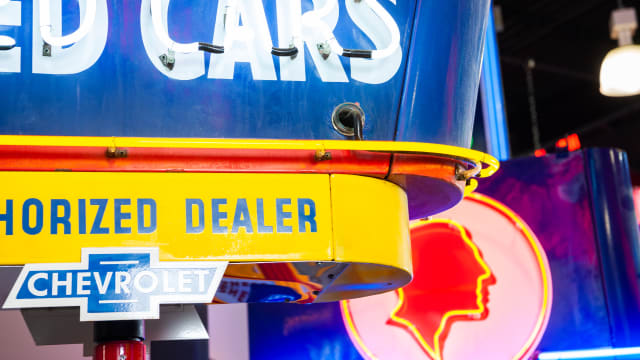 Ok Used Cars Chevrolet Double-Sided Porcelain Neon Rotator Sign at The ...