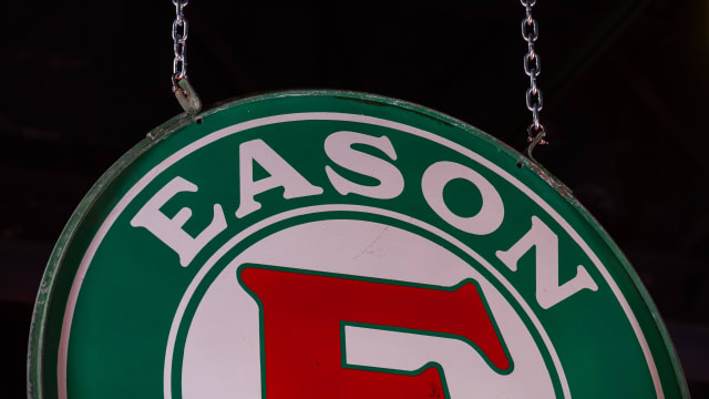 1930s Eason Gasoline Double-Sided Porcelain Sign at The World’s Largest ...