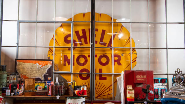 1930 Shell Motor Oil Double-Sided Porcelain Sign at From the John ...