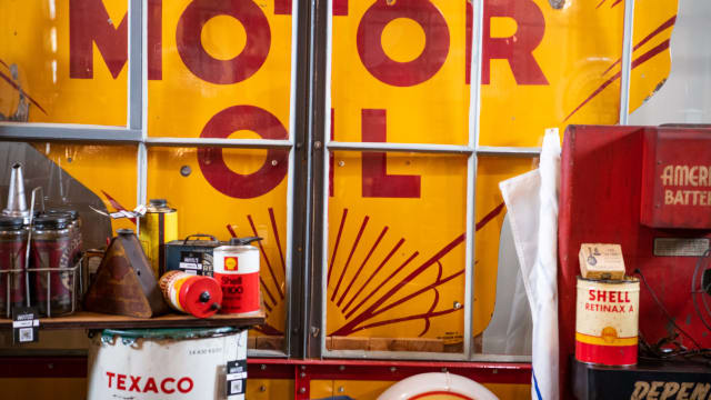 1930 Shell Motor Oil Double-Sided Porcelain Sign at From the John ...