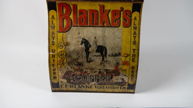 1890s-1920s Blanke's Coffee Tin Lithograph Bin at Dallas 2023 as Z406 ...
