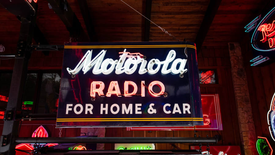 1950s Motorola Radio Double-Sided Porcelain Bullnose Neon Sign at ...