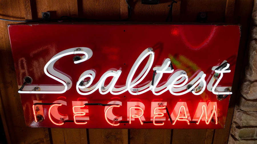 1950s Sealtest Ice Cream Single-Sided Porcelain Neon Sign at Glendale ...