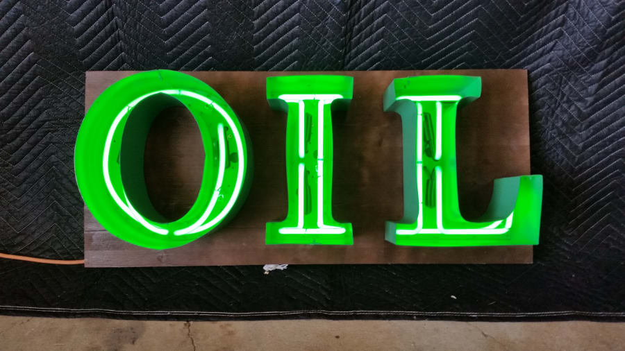 Oil-Oil-Air Tin Neon Signs SSTN Lot Of 3 36x12 at Chicago 2016 as H41 ...