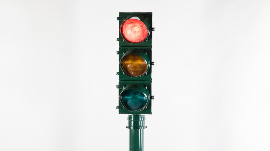 Pole Mounted Stop Light On A Base Powder Coated 15x86x15 at Chicago ...