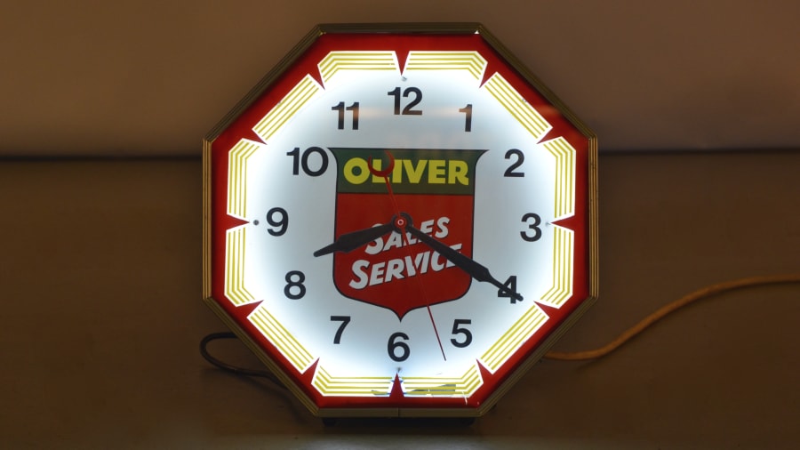 Oliver Sales Service Neon Clock 18x18x6 at Charles Schneider Collection ...