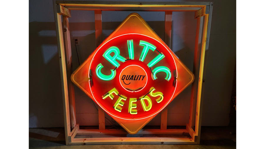 Critic Feeds Single-Sided Tin Neon Sign at Gone Farmin' Fall Premier ...