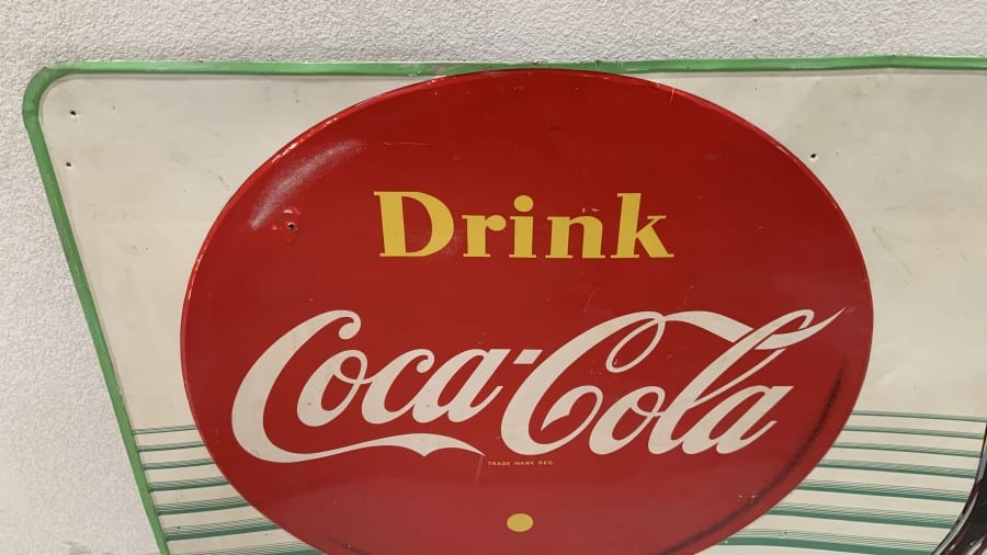 1950s Canadian Coca-Cola Embossed Tin Sign, Single-Sided 59x35 at Las ...