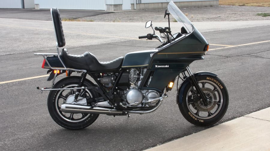 1979 Kawasaki KZ3 and Tent Trailer at Las Vegas Motorcycles 2014 as ...